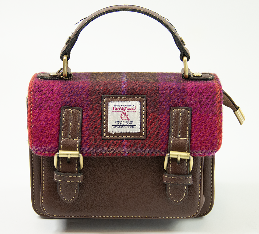 Harris Tweed Mini Satchel Bag 1/Brown – ManavUK