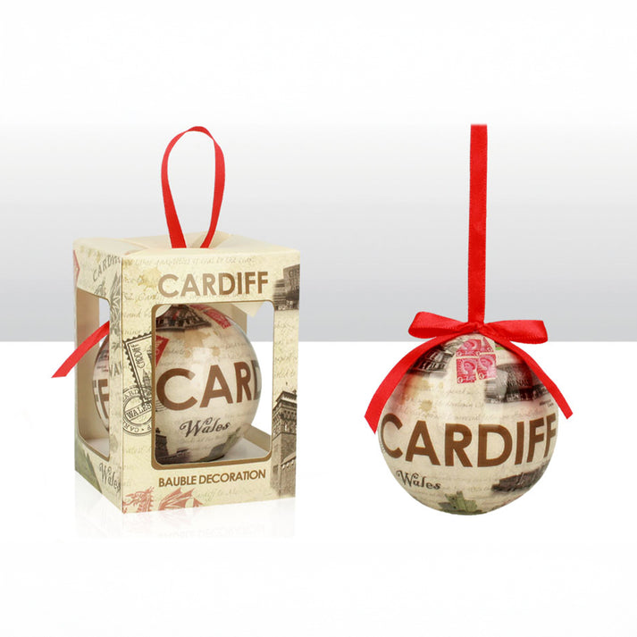 Cardiff Collage Bauble & Box – ManavUK