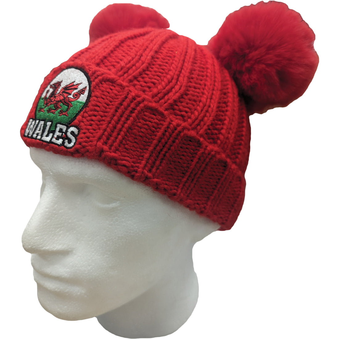 Kids Double Pompom Red Bobble Hat – ManavUK