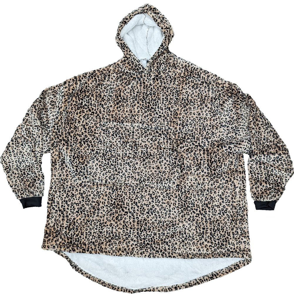 Oversized Sherpa Fleece Hoodies - Leopard Print – ManavUK